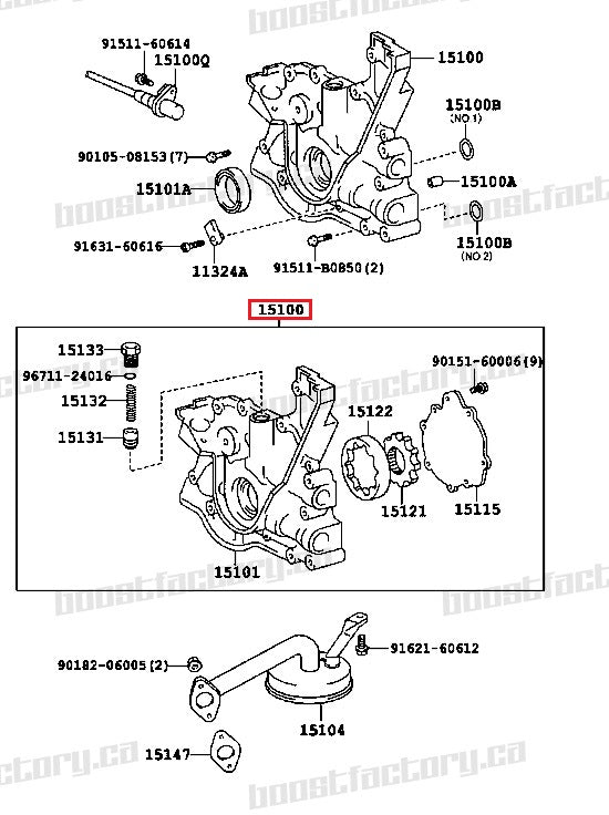 Genuine Toyota 1JZ-GTE / 2JZ-GTE Oil pump (VVTi and NON VVTi) - 15100 ...