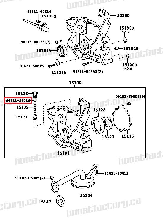 Genuine Toyota 1JZ 2JZ Oil Pump Pressure Relief Cap O Ring - 96711-240 ...